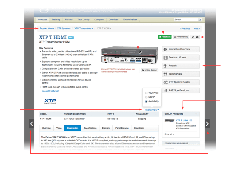 Newly Designed Product Page | Extron